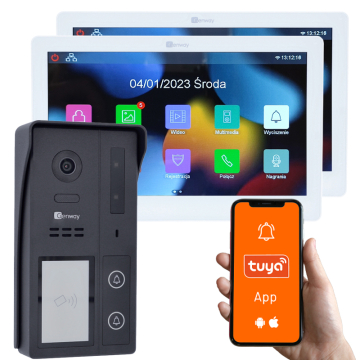 Genway KIT-F-S62-V13-2 - Zestaw wideodomofonowy 2 żyłowy z dwoma ...